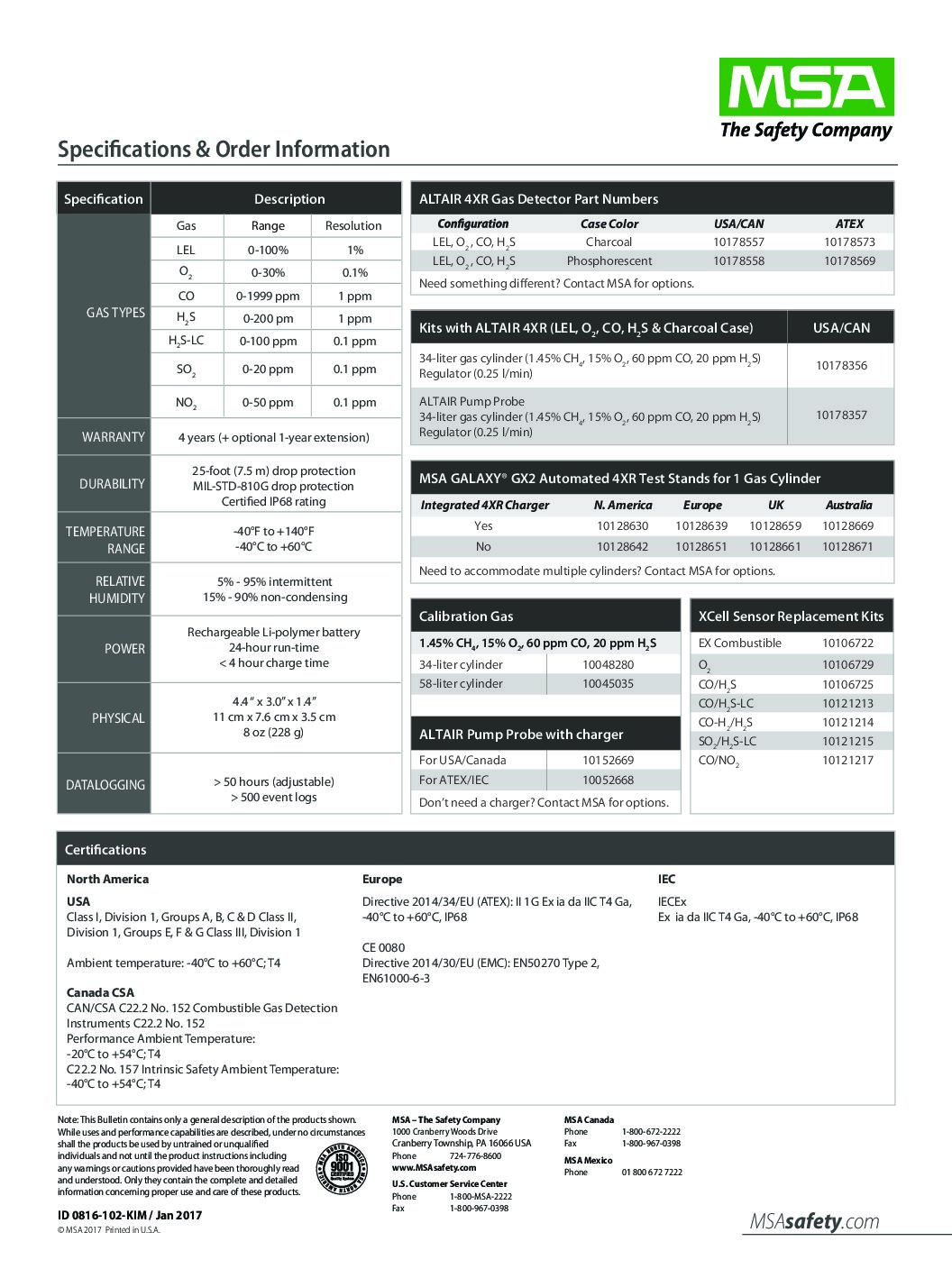 MSA ALTAIR 4XR Multi Gas Detector | Safetec Ventures